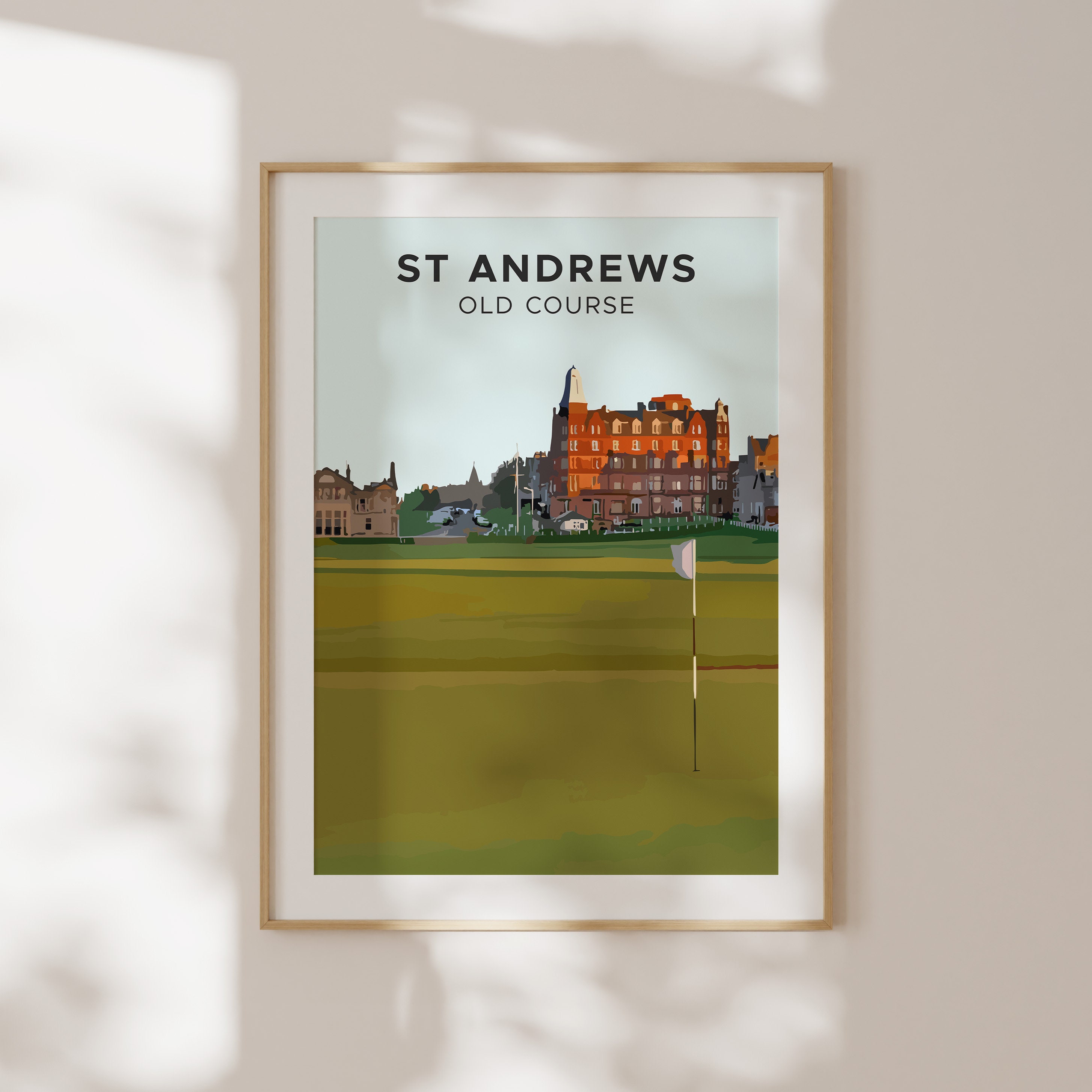 St Andrews Old Course Modern Golf Print | 18th Hole | Golf Poster ...