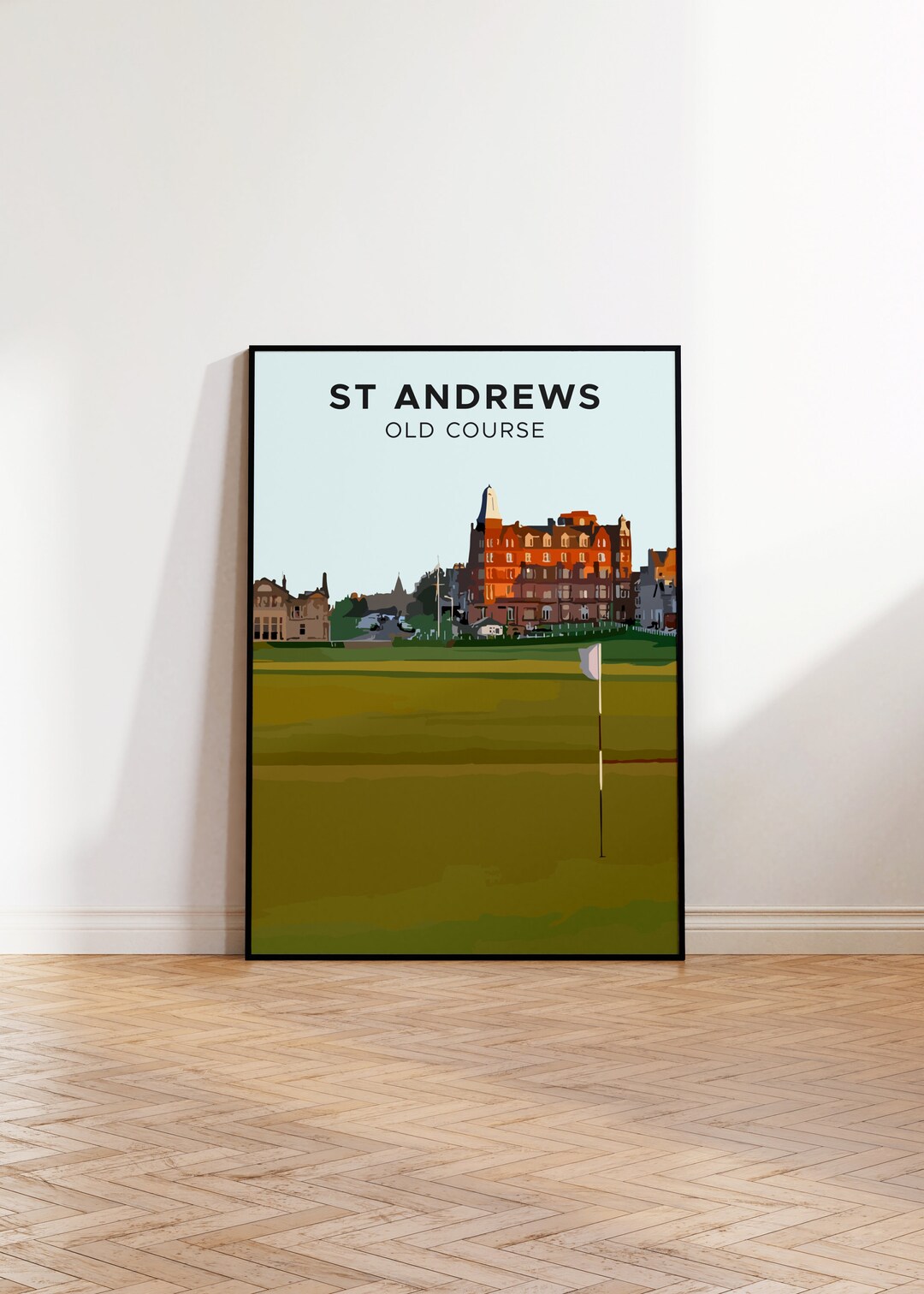 St Andrews Old Course Modern Golf Print | 18th Hole | Golf Poster ...