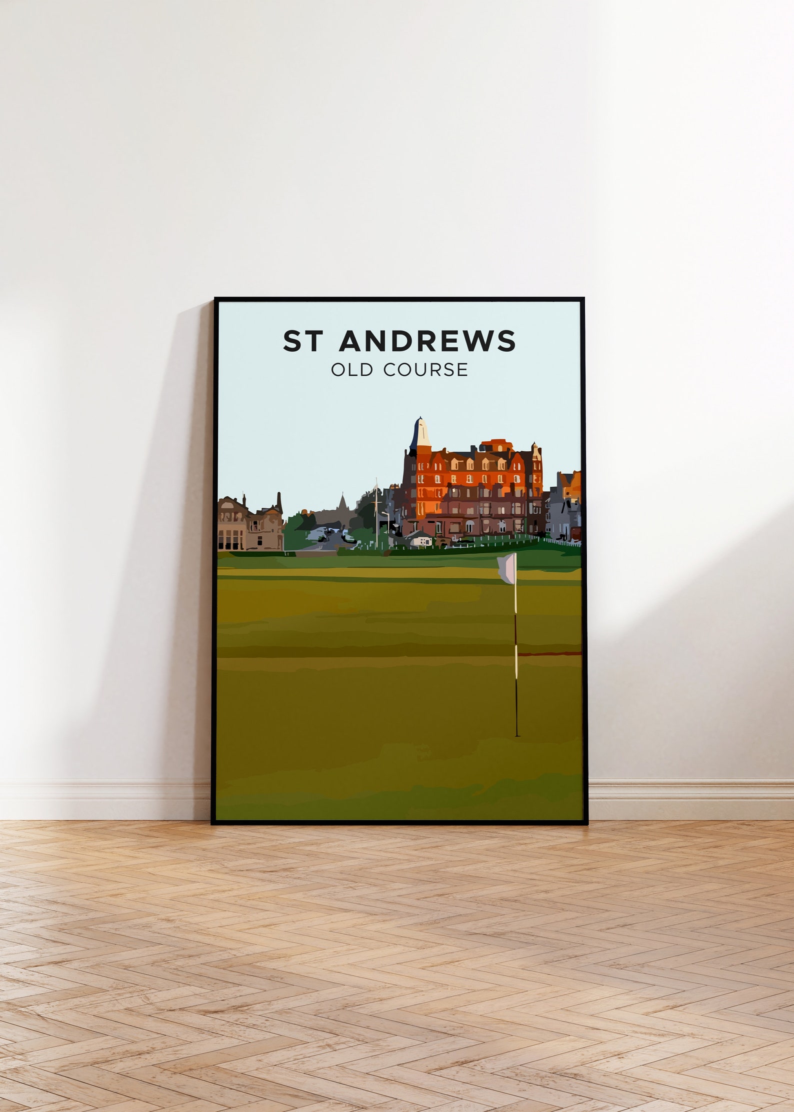 St Andrews Old Course Modern Golf Print | 18th Hole | Golf Poster ...