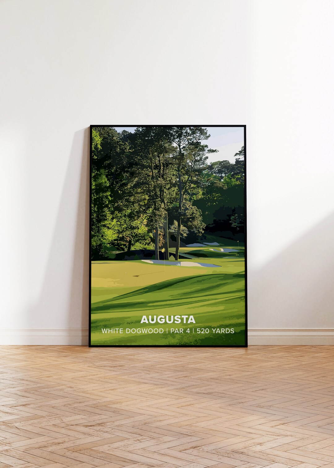 Augusta National Modern Golf Print | White Dogwood | Masters Golf Print ...