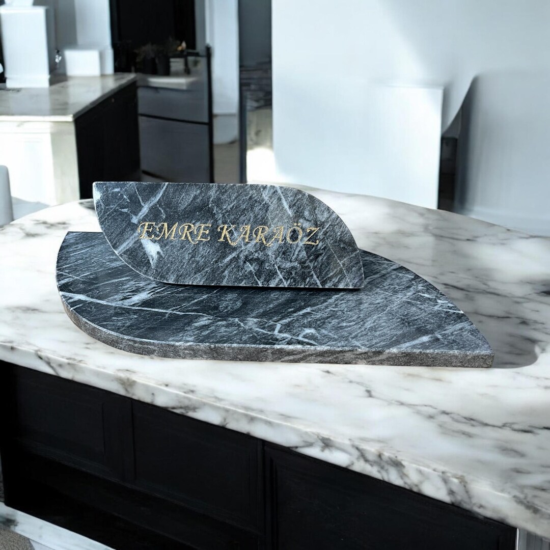Luxury Black Marble Name Plate, Personalizable, Desk Accessory, Office ...