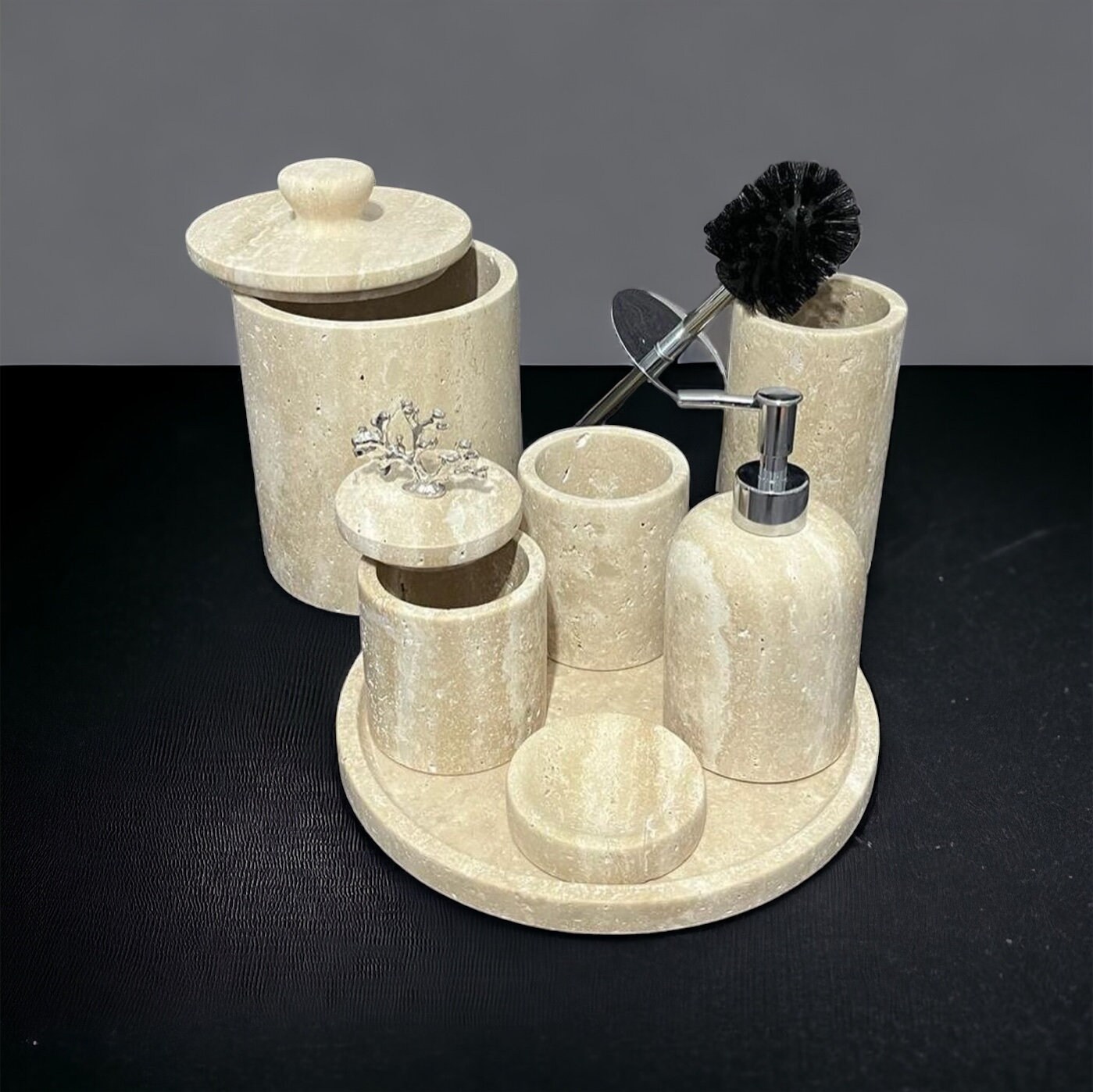 7 Pieces Marble Bathroom Set / Accessories Luxury Home Decor Marble ...