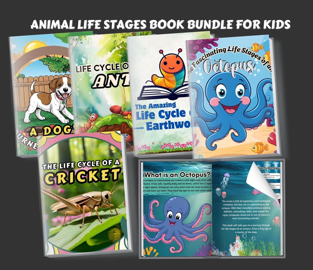 Interactive Animal Life Cycle Bundle: Fun Learning for Kids, Printable ...