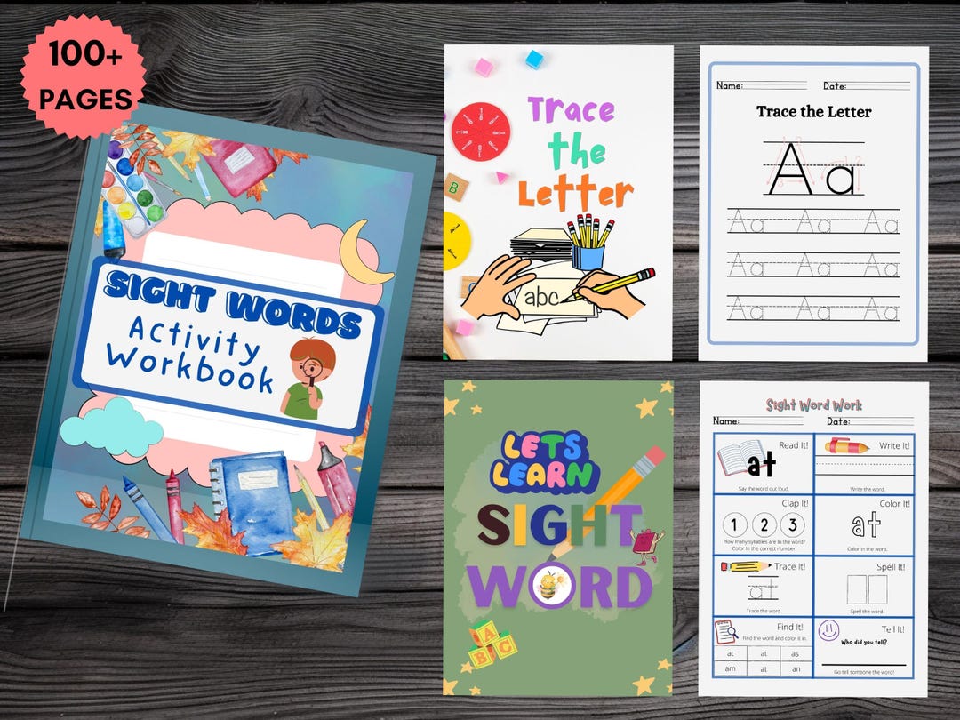 Sight Words Activity Workbook in PDF and JPG (digital Download) - Etsy