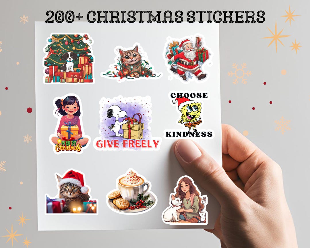 200+ Cute Christmas Stickers, Chunky Christmas Stickers, Printable ...