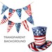 July 4th USA Patriotic Clipart Bundle Watercolor Flags, Hearts ...