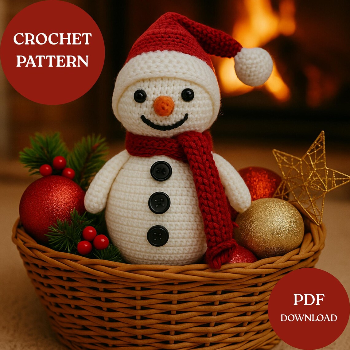 Crochet Snowman Pattern PDF – Beginner Friendly Amigurumi Christmas ...