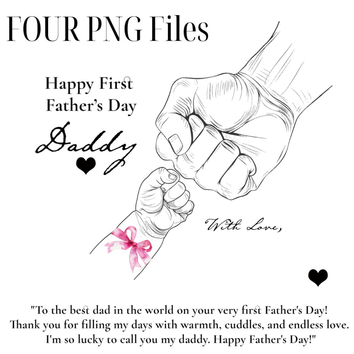 Happy First Fathers Day Png New Dad Fist Bump Design Father And