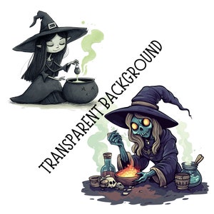Spooky Witches Clipart Bundle, Cute Halloween Witch, Witches Brewing ...