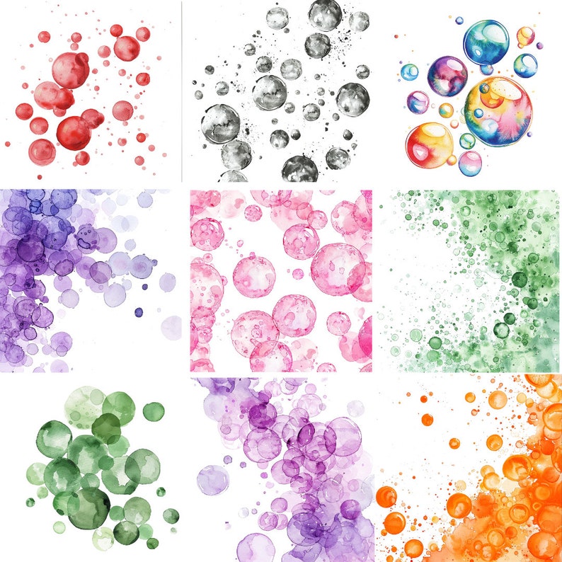 Complete Watercolour Bubbles Clipart Collection - High Quality ...