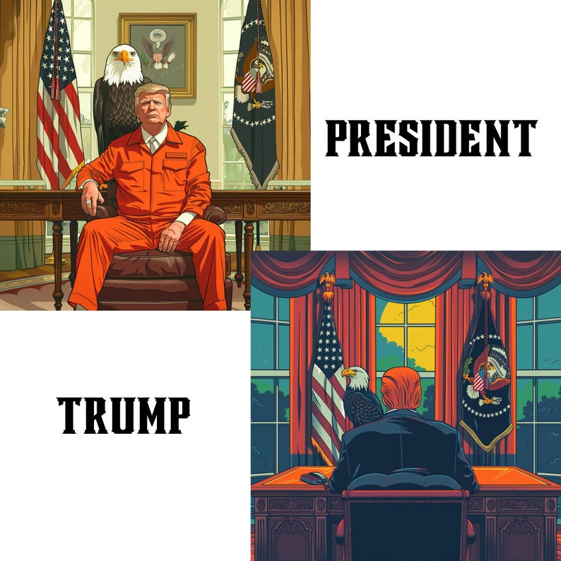 President Trump Clipart Bundle: Patriotic PNG SVG Designs (digital ...