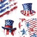 July 4th USA Patriotic Clipart Bundle Watercolor Flags, Hearts ...