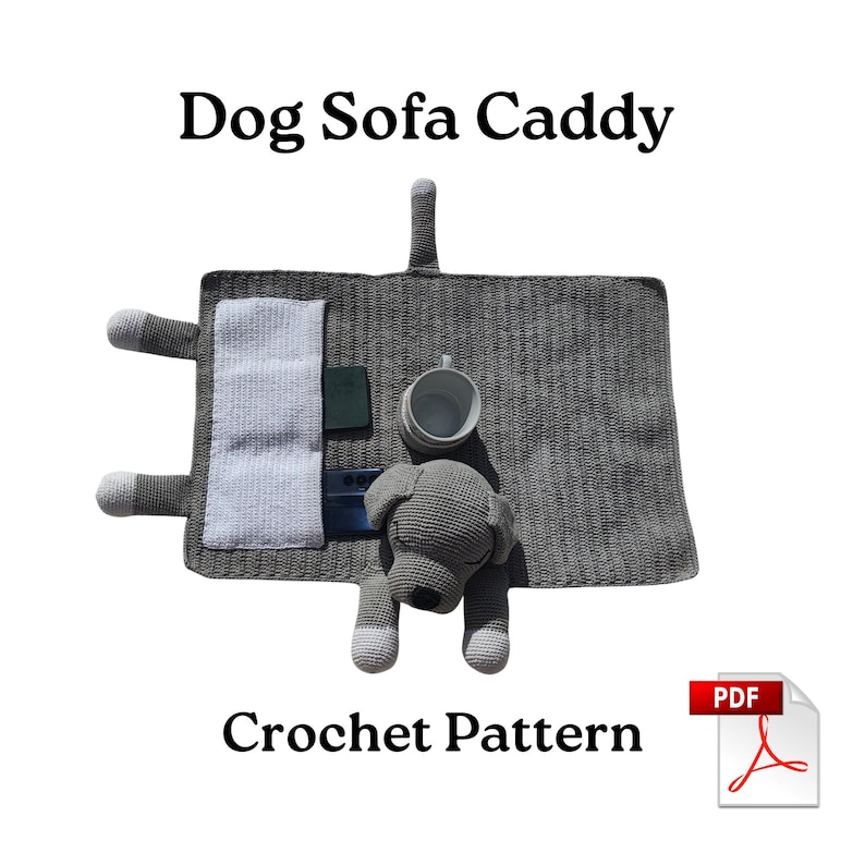 Dog Sofa Caddy Crochet Pattern, Couch Organizer, Sleepy Doggy Amigurumi ...
