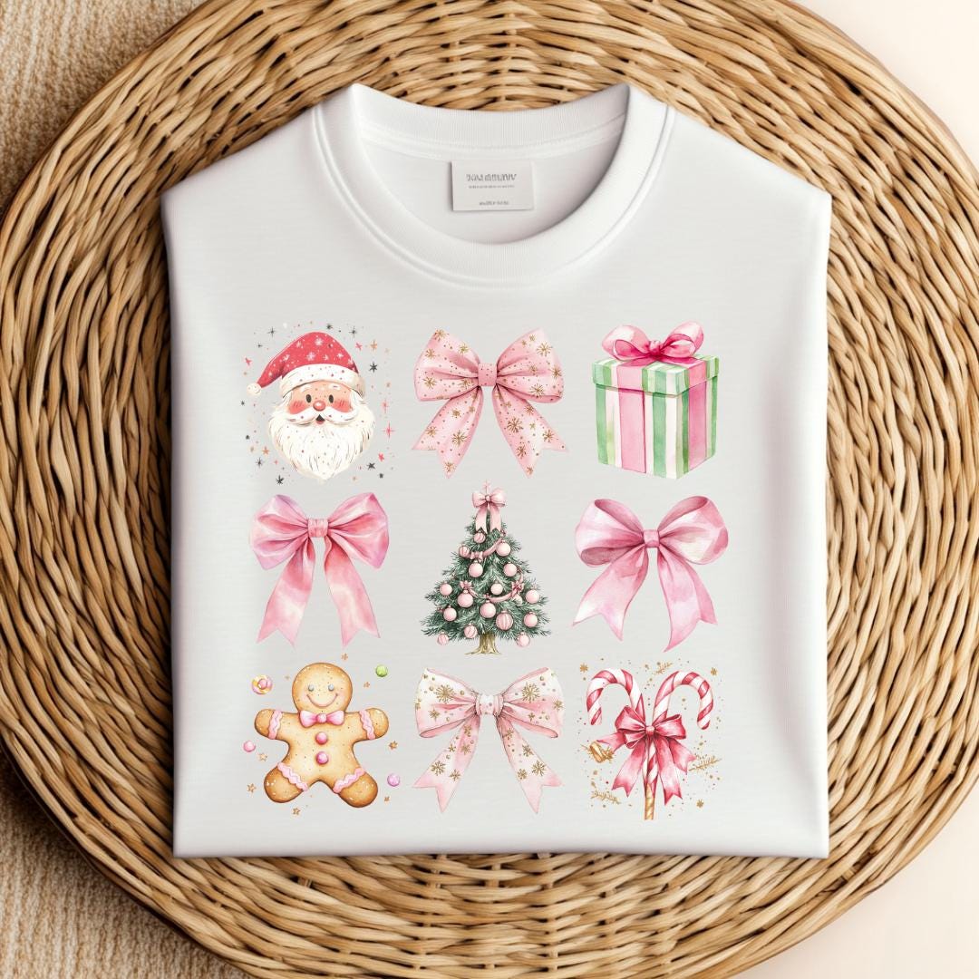 Coquette Christmas Clipart Bundle: Pink Xmas Designs (PNG, SVG) - Etsy