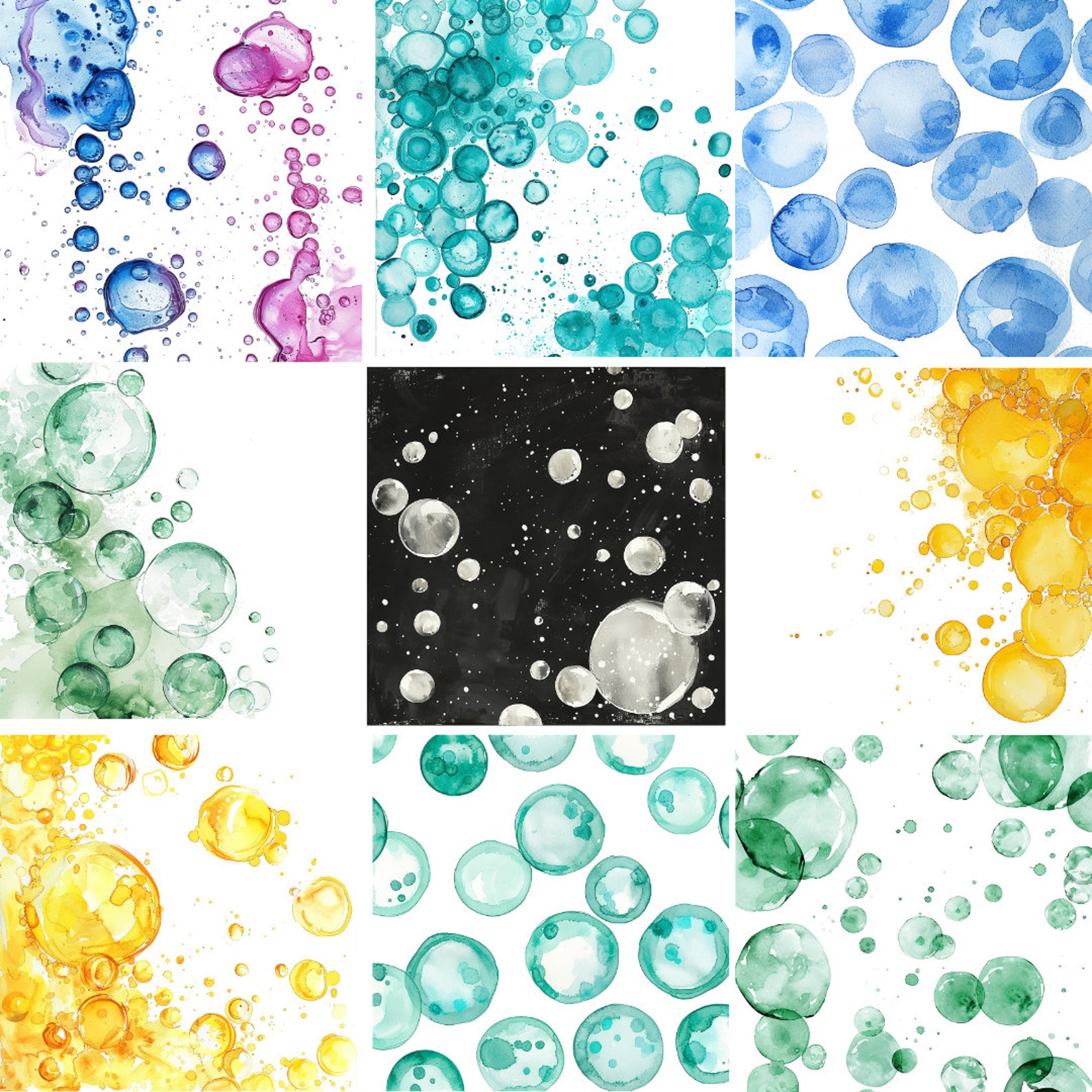 Complete Watercolour Bubbles Clipart Collection - High Quality ...