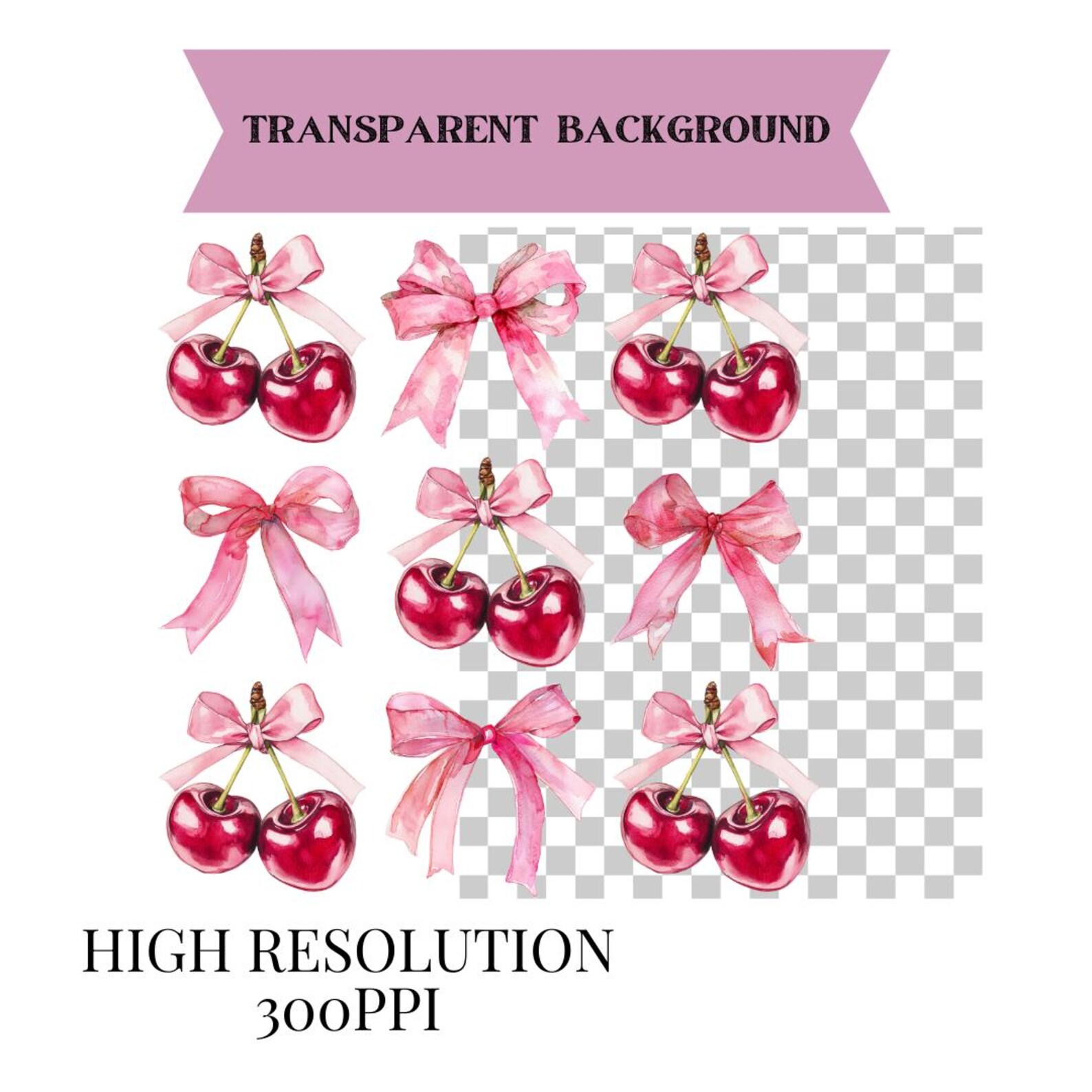 Cherry PNG Clipart, Pink Bow Coquette PNG, Coquette Bow Clipart ...