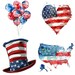 July 4th USA Patriotic Clipart Bundle Watercolor Flags, Hearts ...