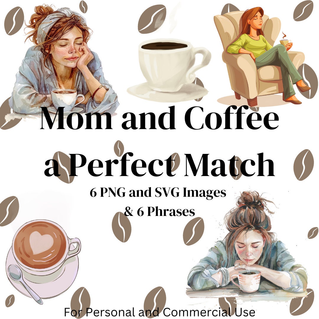 Mom Life Coffee Fun - Mother's Day Clipart Collection With Humorous ...