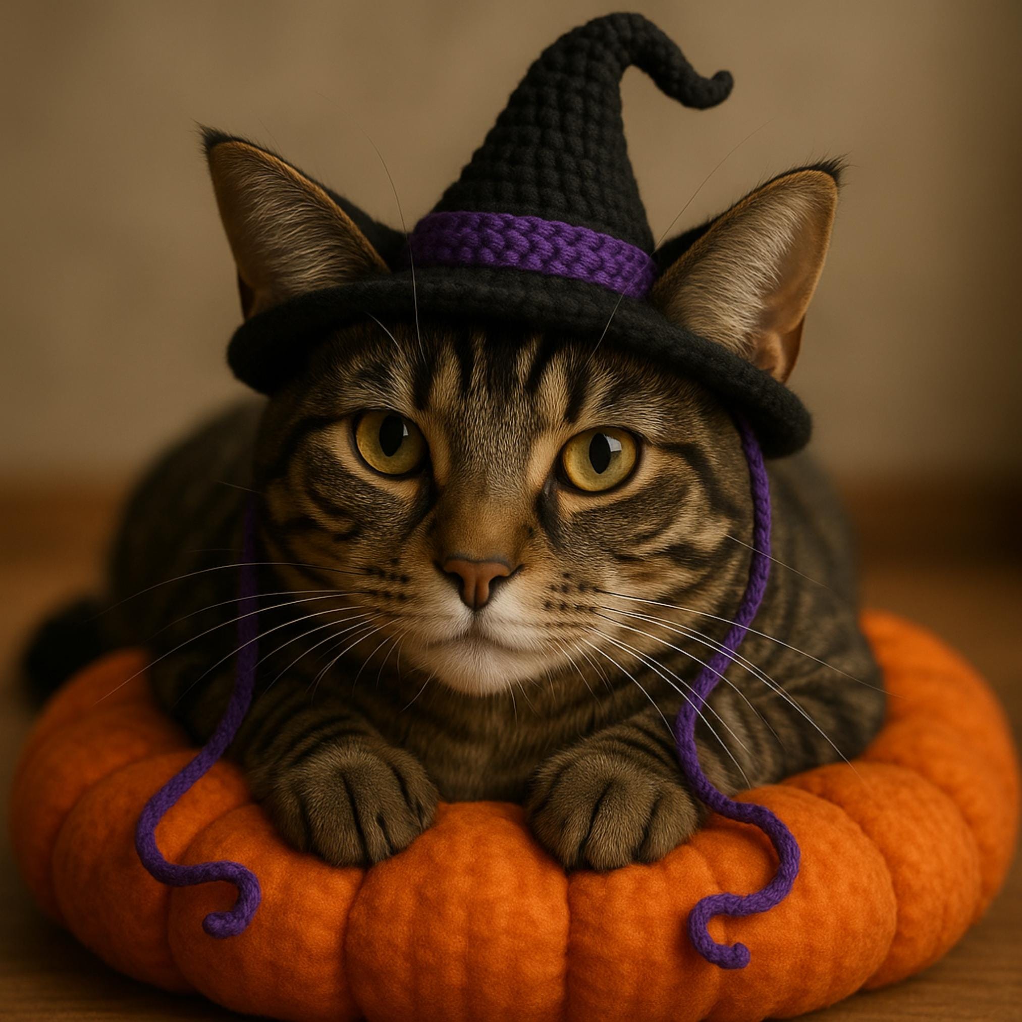 Crochet Pattern Witch Cat Hat, Beginner, Halloween Knit, Gift for ...