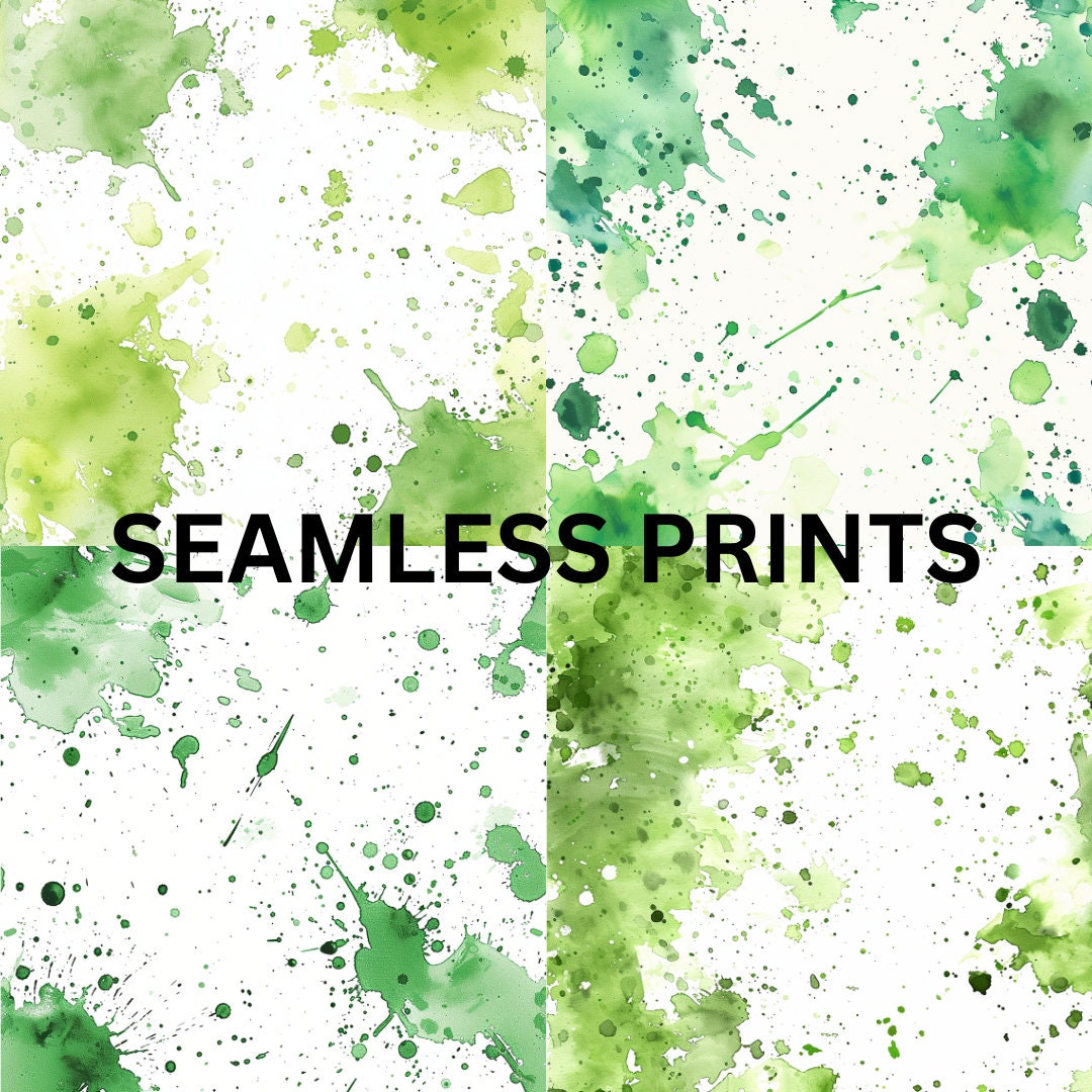 GREEN Watercolor Splash Clipart Bundle - High-quality, Colorful Digital ...