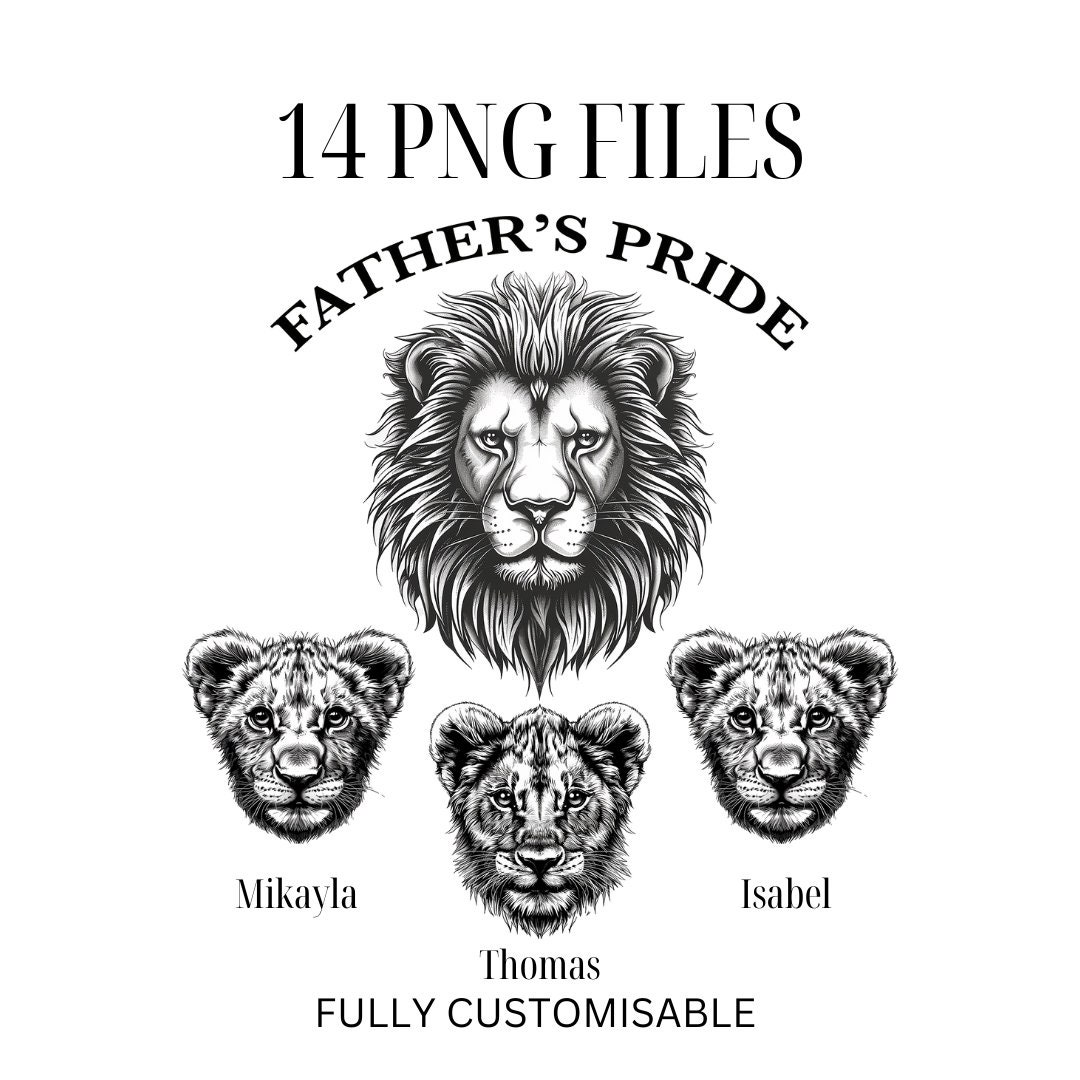 Father's Day Lion Cubs Clipart Bundle: Pride PNG Images (14 Files) - Etsy