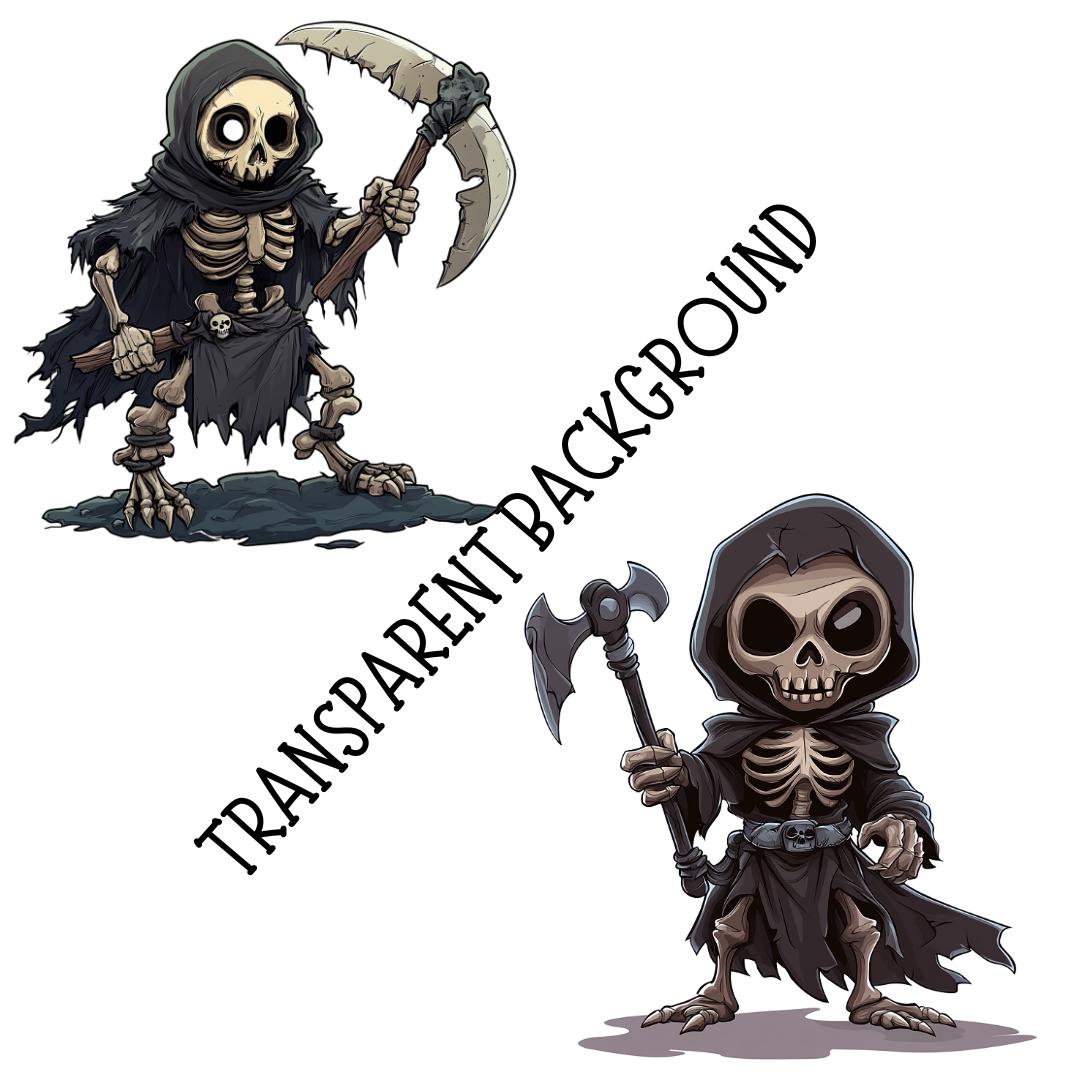 Grim Reaper Halloween Clipart Bundle, Grim Reaper Tshirt, PNG, SVG ...