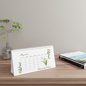 Printable Birth Flower Month Calendar 2024 Desk Calendar 2024 Landscape ...