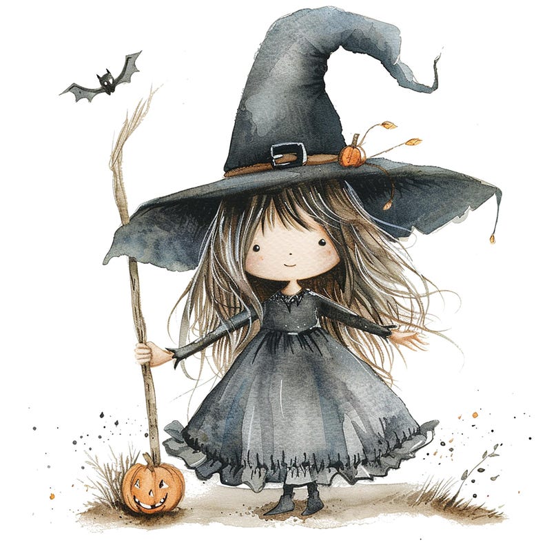 Halloween Witches Clipart Bundle, Digital Art (PNG, SVG) - Etsy