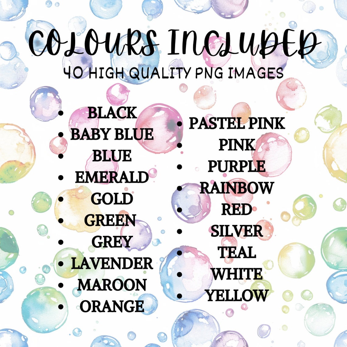 Watercolour Bubbles Clipart Collection - High Quality, Colourful ...