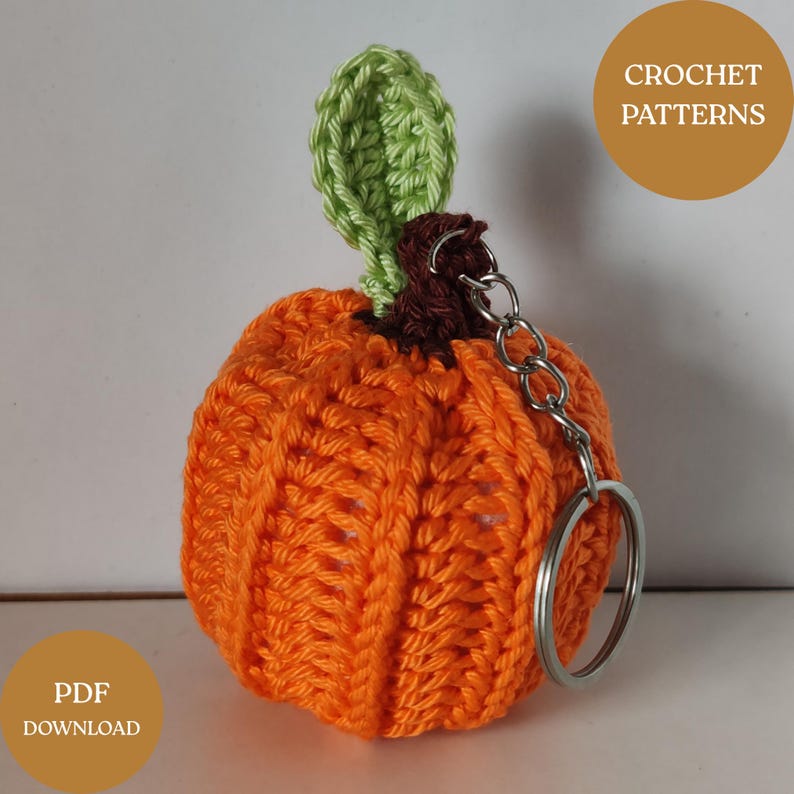 Fall Crochet Keychain Pattern PDF: Pumpkin, Witch Hat, Thanksgiving ...