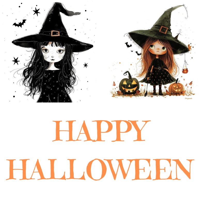 Halloween Witches Clipart Bundle, Digital Art (PNG, SVG) - Etsy