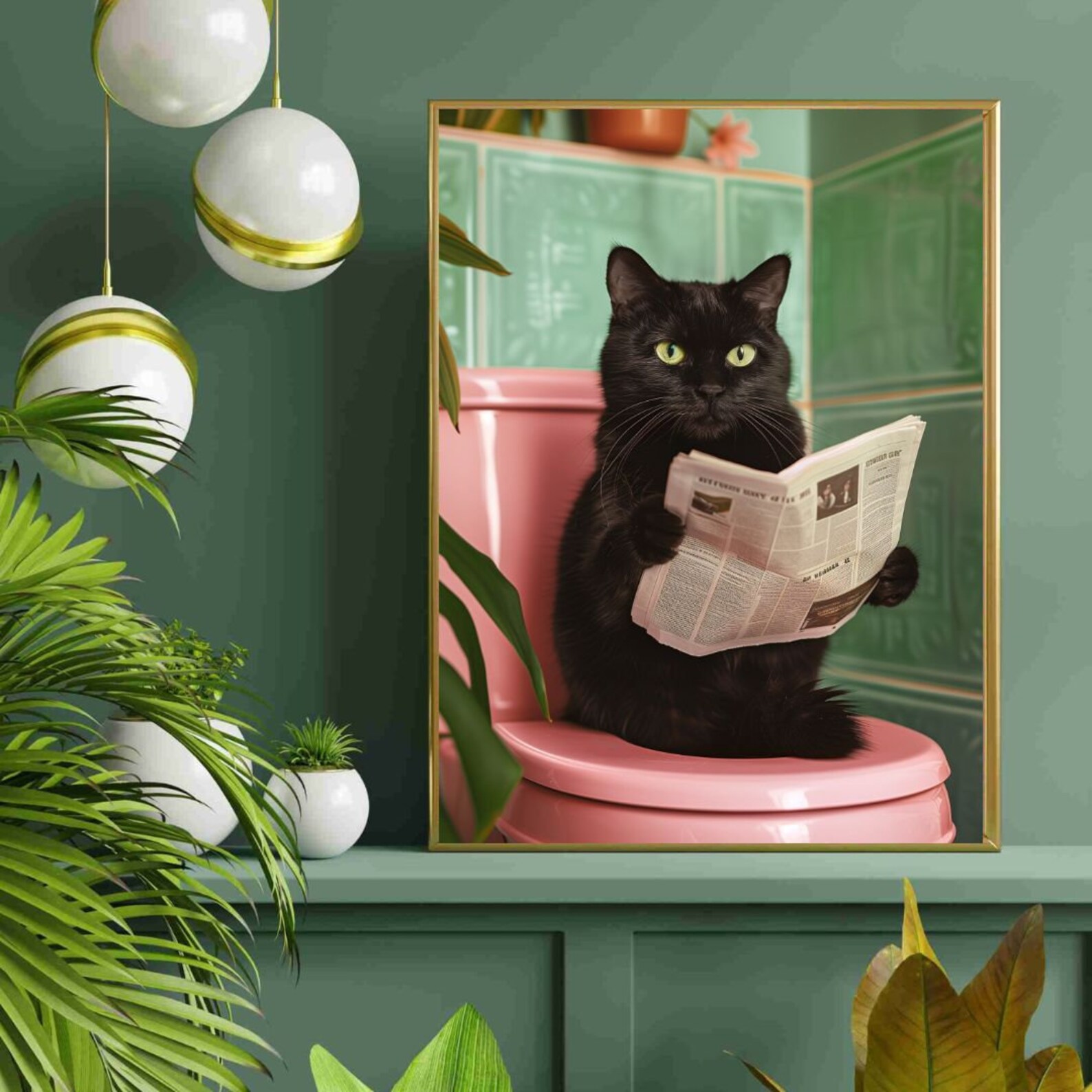 Funny Bathroom Cat Poster Cat Poster Guest Bathroom Poster Cat Poster ...