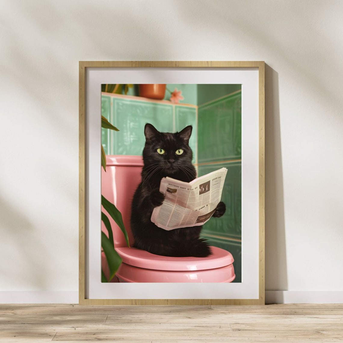 Funny Bathroom Cat Poster Cat Poster Guest Bathroom Poster Cat Poster ...