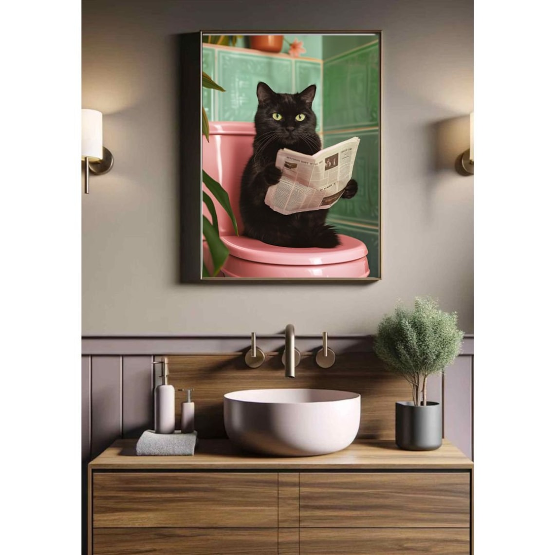 Funny Bathroom Cat Poster Cat Poster Guest Bathroom Poster Cat Poster ...
