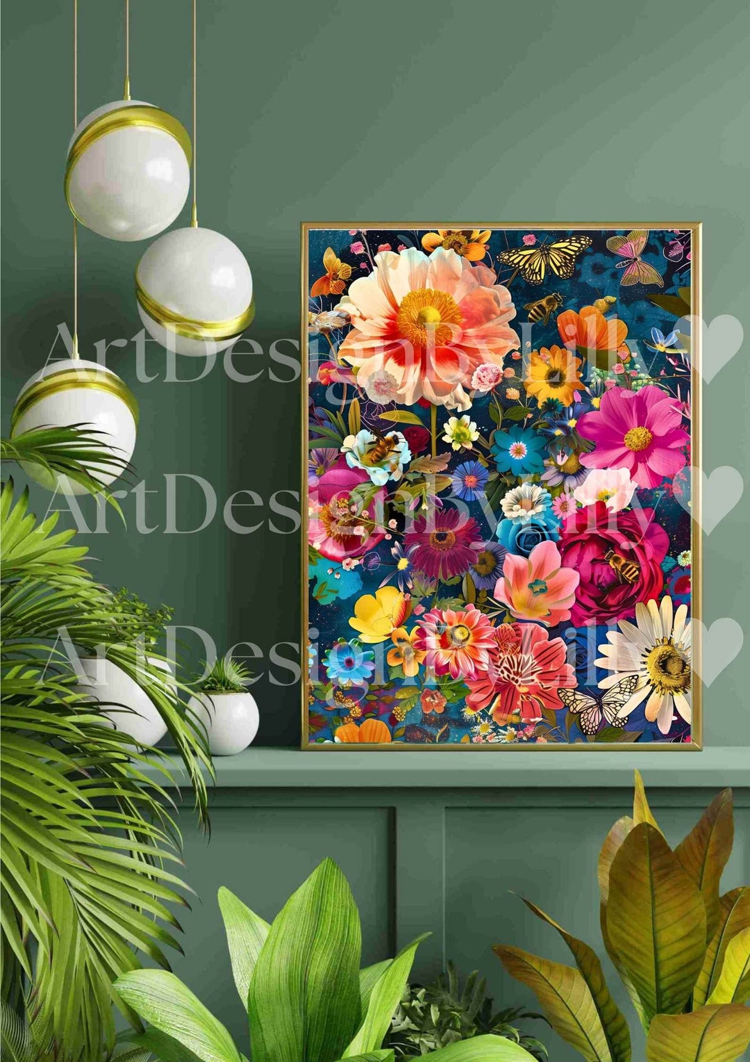Vintage Flower Poster Pastel Colors Flower Gift Modern Wall Decoration ...