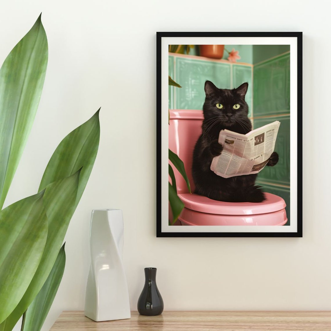 Funny Bathroom Cat Poster Cat Poster Guest Bathroom Poster Cat Poster ...