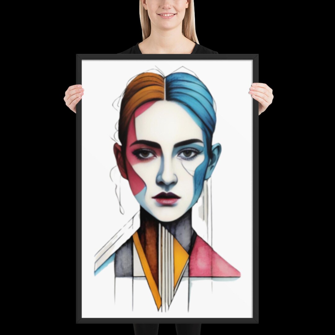 Framed Poster Portrait Geometry Acrylic - Etsy