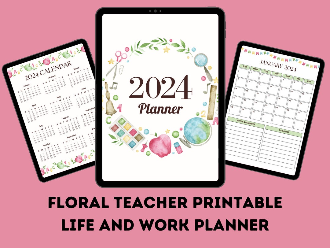 2024 Printable Pastel Calendar Classroom Teacher Planner - Etsy