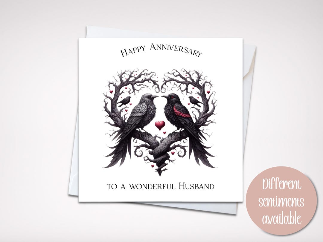 Personalised Gothic Wedding Anniversary Card, Alternative Anniversary ...