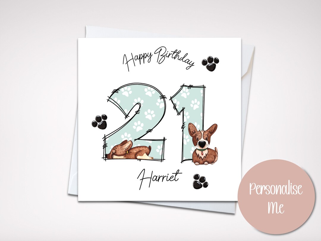 Personalised 21st Birthday Card, Twenty One, Birthday Card, Card for a ...