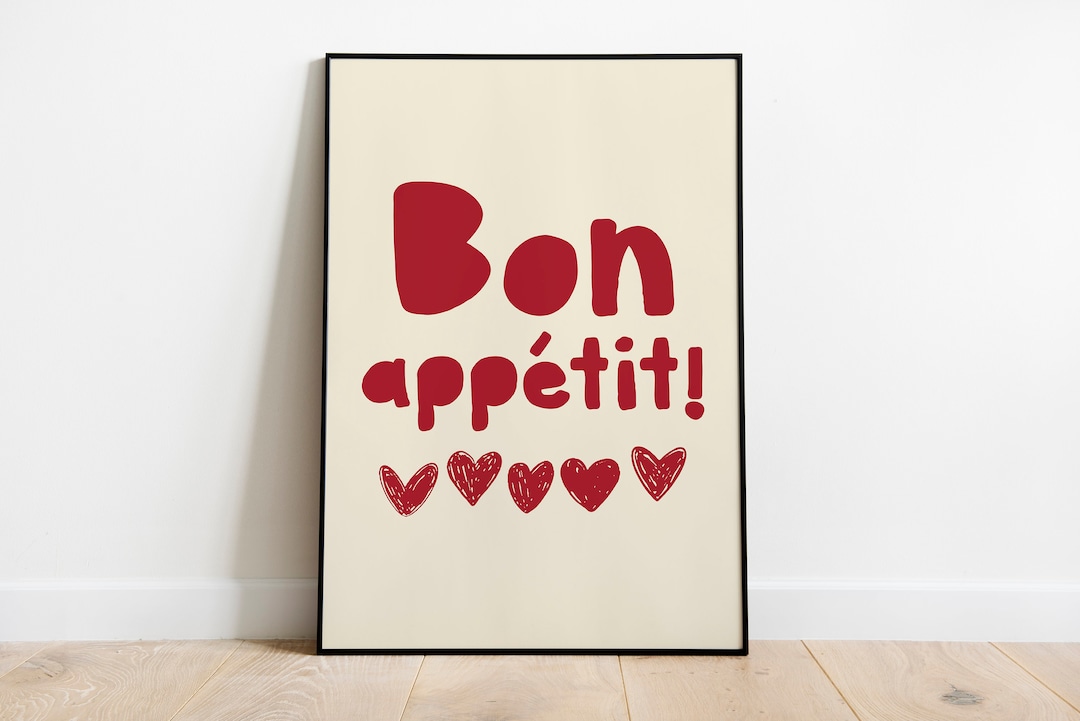 Bon Appetit Wall Art Print/kitchen/dining Room Poster/food/foodie/chef ...