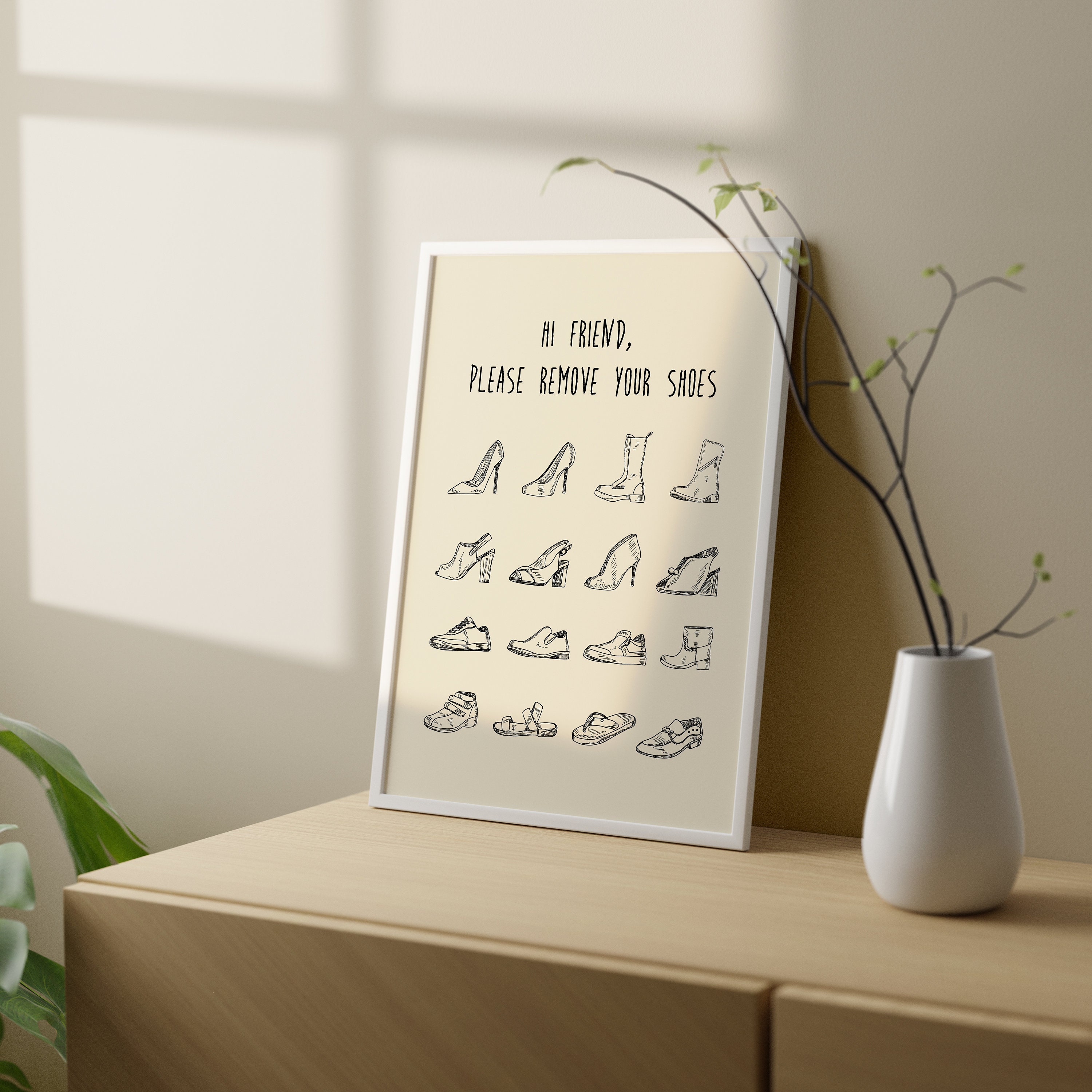 Please Remove Your Shoes Wall Art Print/no Shoes off Sign/mudroom Wall ...