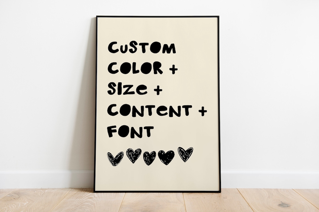 Custom Color Wall Art Print/personalization Wall Decor/custom Size ...