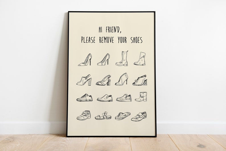 Please Remove Your Shoes Wall Art Print/no Shoes off Sign/mudroom Wall ...
