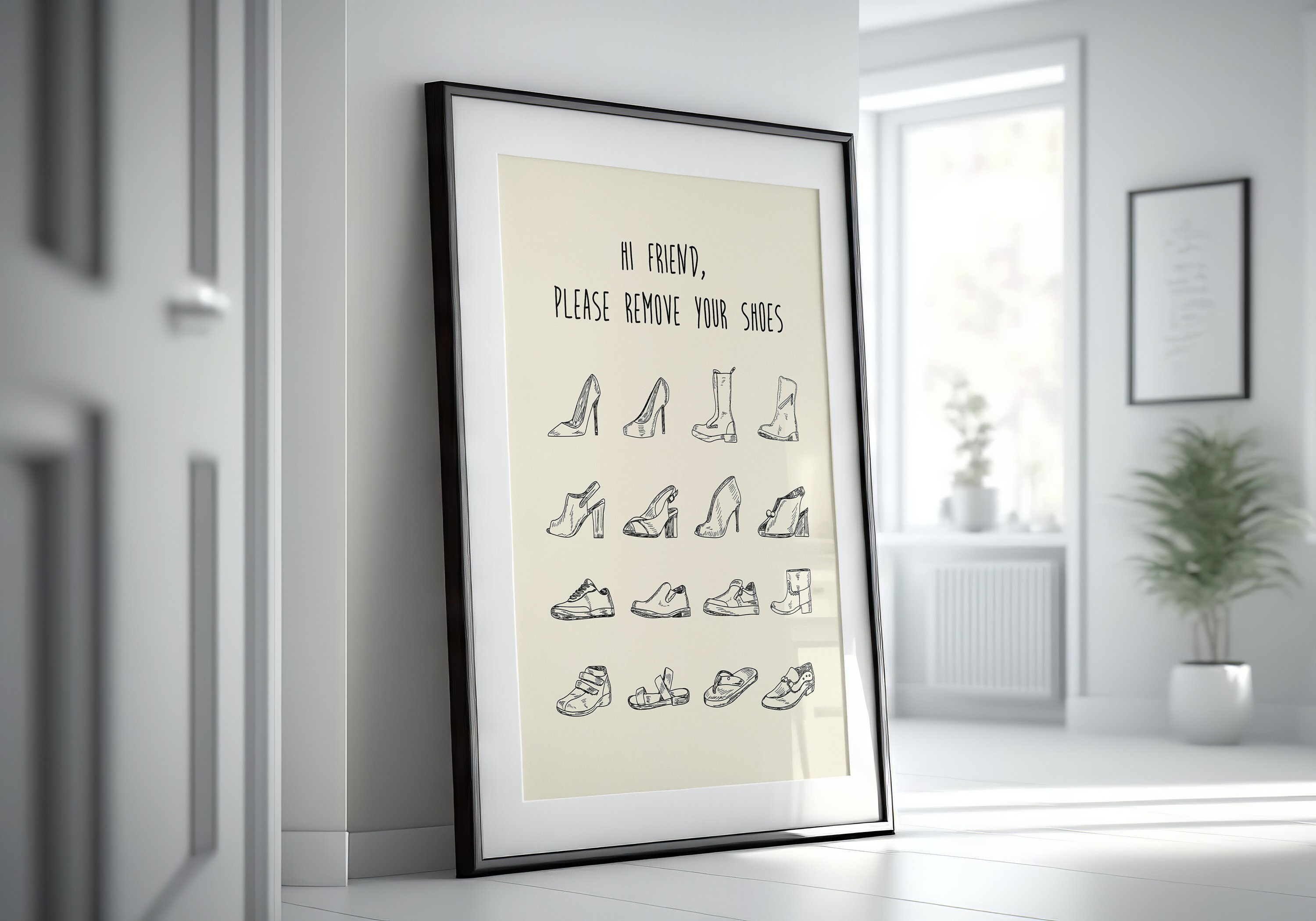 Please Remove Your Shoes Wall Art Print/no Shoes off Sign/mudroom Wall ...