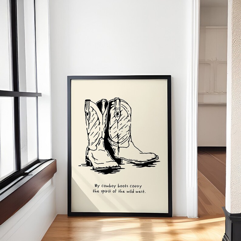 Cowboy Cowgirl Boots Wall Art/wild West Quote Poster Print/western Wall ...