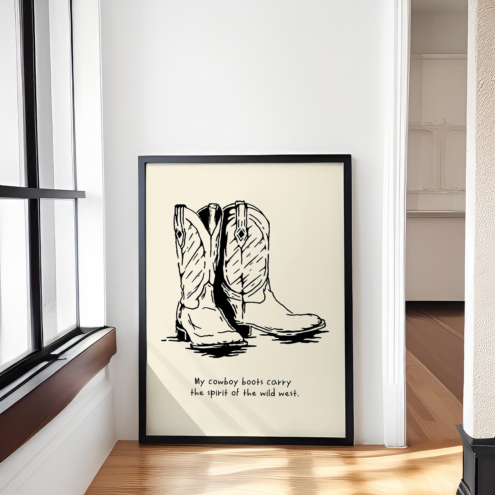 Cowboy Cowgirl Boots Wall Art/wild West Quote Poster Print/western Wall ...