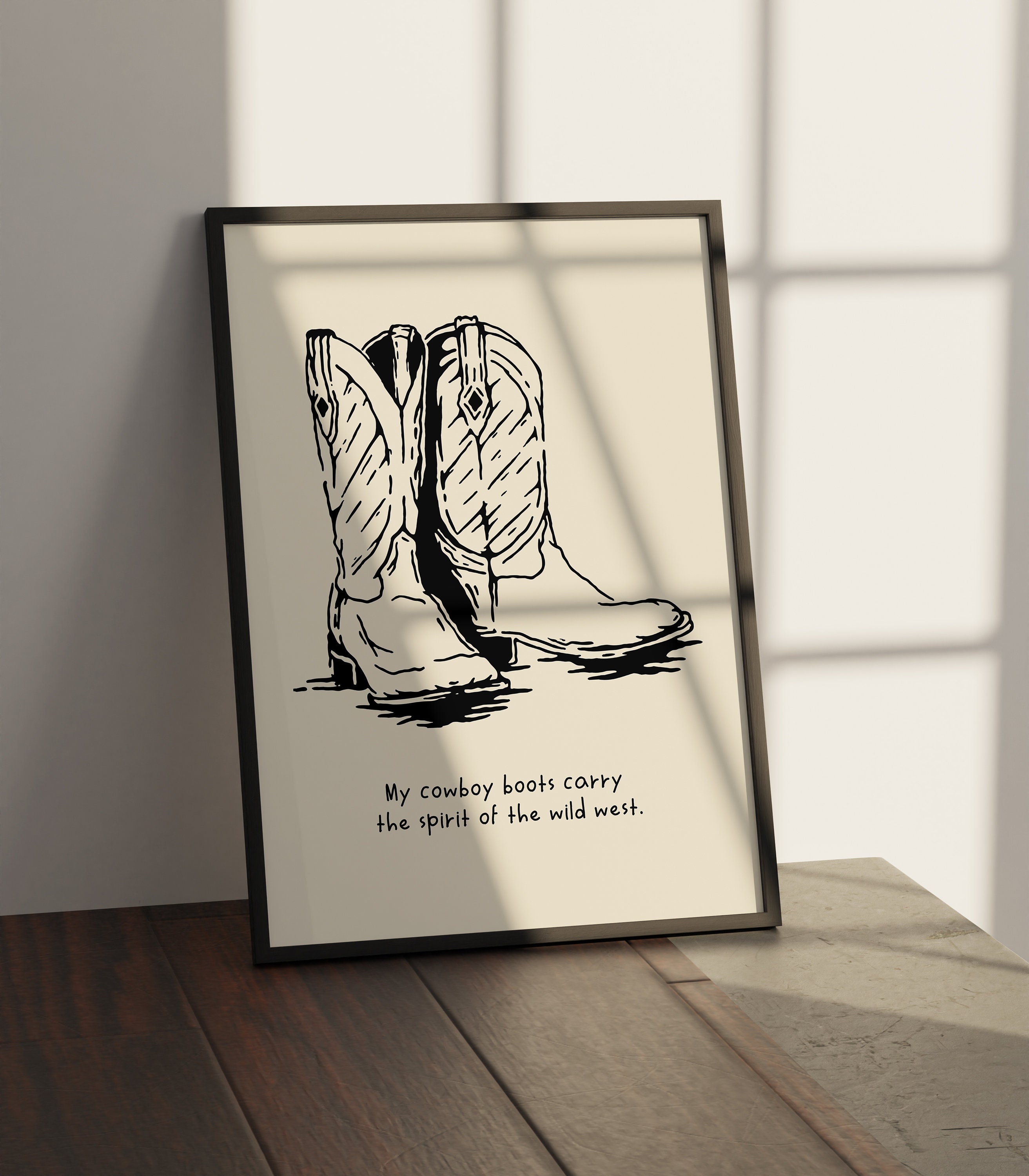 Cowboy Cowgirl Boots Wall Art/wild West Quote Poster Print/western Wall ...