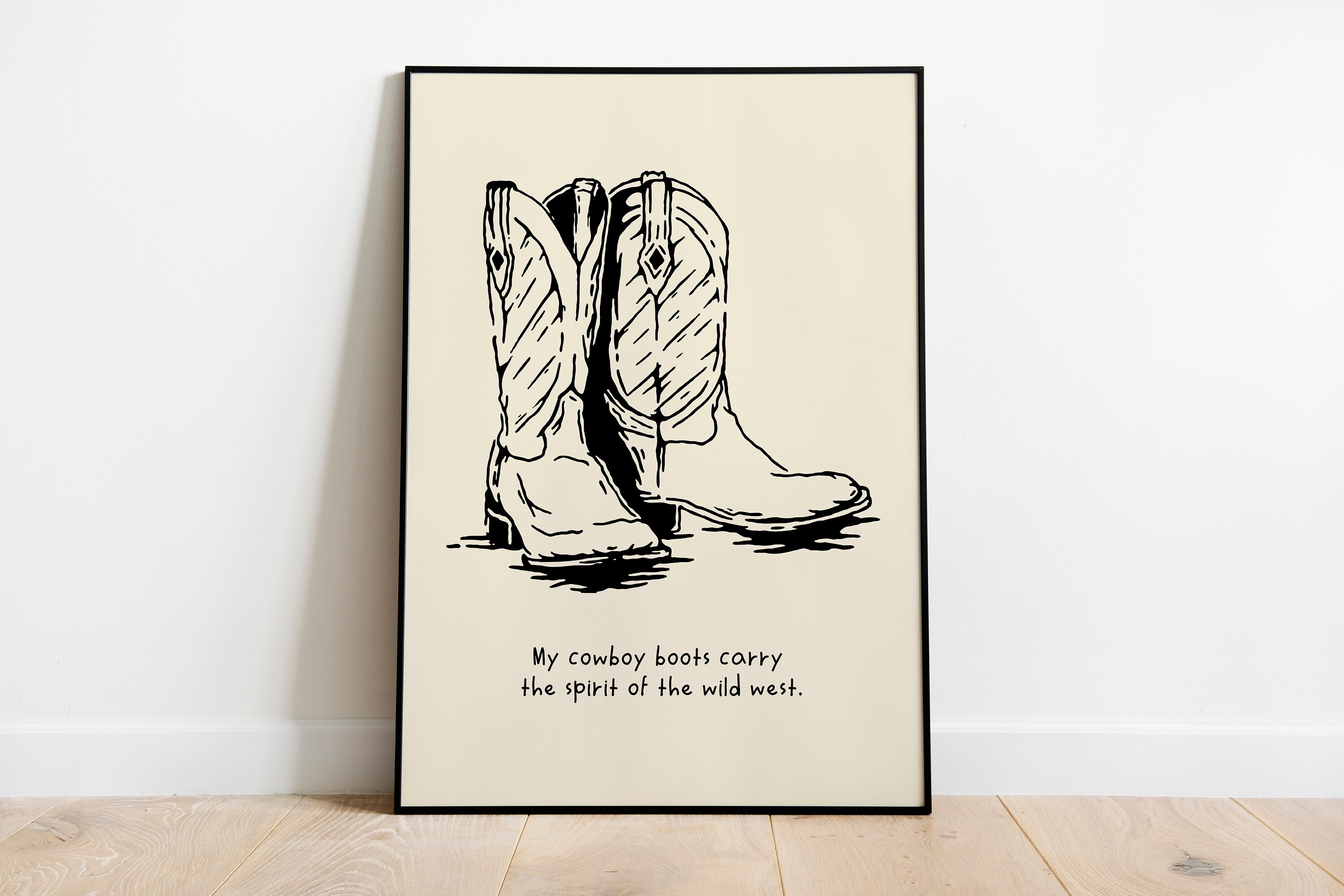 Cowboy Cowgirl Boots Wall Art/wild West Quote Poster Print/western Wall ...