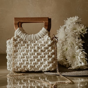 Handmade Bad. Macrame Shoulder Bad. White Mini Bag. Gift for Her - Etsy